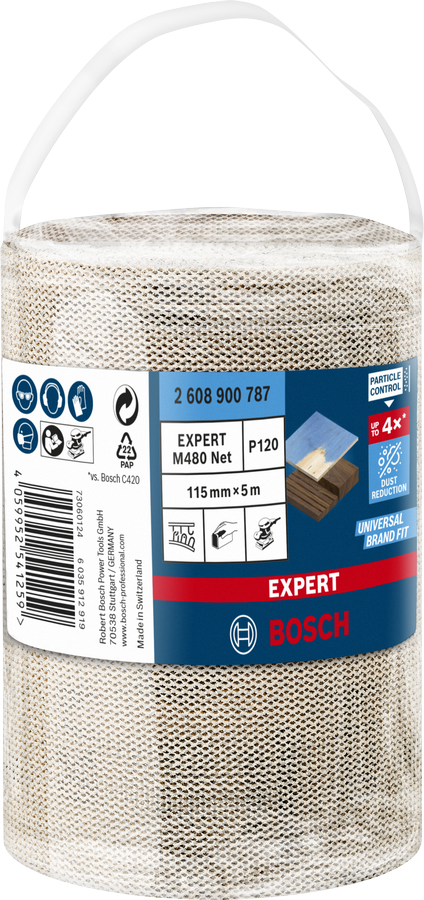 Bosch EXPERT M480 Sanding Net Roll 115mm x 5m — Neasden Hardware