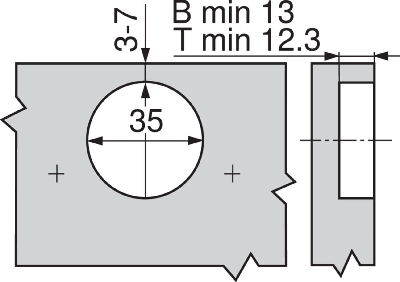 Blum 71B9550 95d Integrated Blumotion Clip On Full Overlay Hinge 25-32 ...