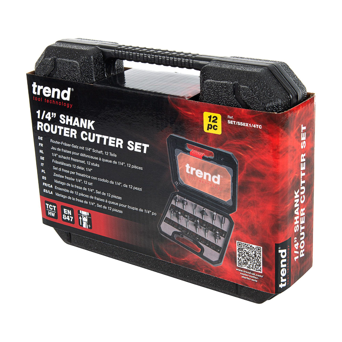 Trend SET/SS8X1/4TC - 12 piece 1/4in shank TCT Router Cutter Set ...